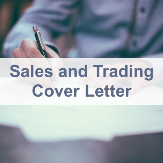 Sales and Trading Cover Letter: Example and Tips – Sales and Trading Prep